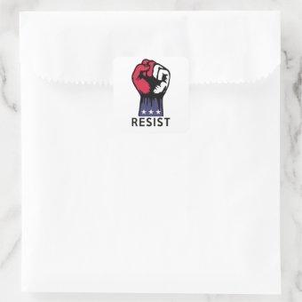 Resistance Fist Fight Political Corruption Square Sticker | Zazzle