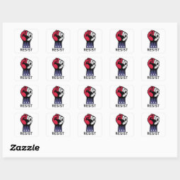 Resistance Fist Fight Political Corruption Square Sticker | Zazzle