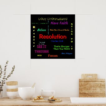 Resolution Poster You Can Do It Encouragement | Zazzle