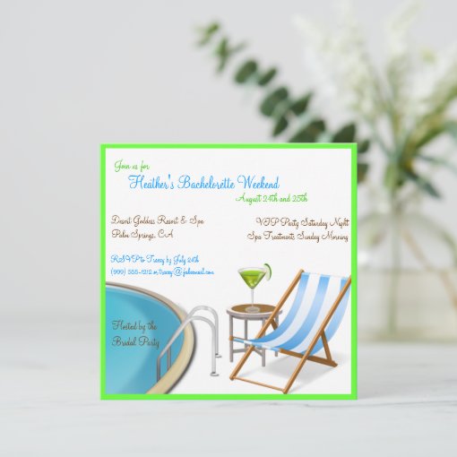 Resort Bachelorette Weekend Custom Invitations | Zazzle