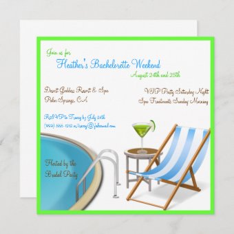 Resort Bachelorette Weekend Custom Invitations | Zazzle