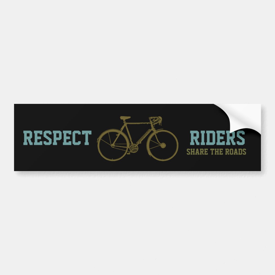 respect bike riders bumper sticker | Zazzle