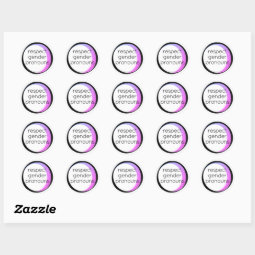 respect gender pronouns classic round sticker | Zazzle