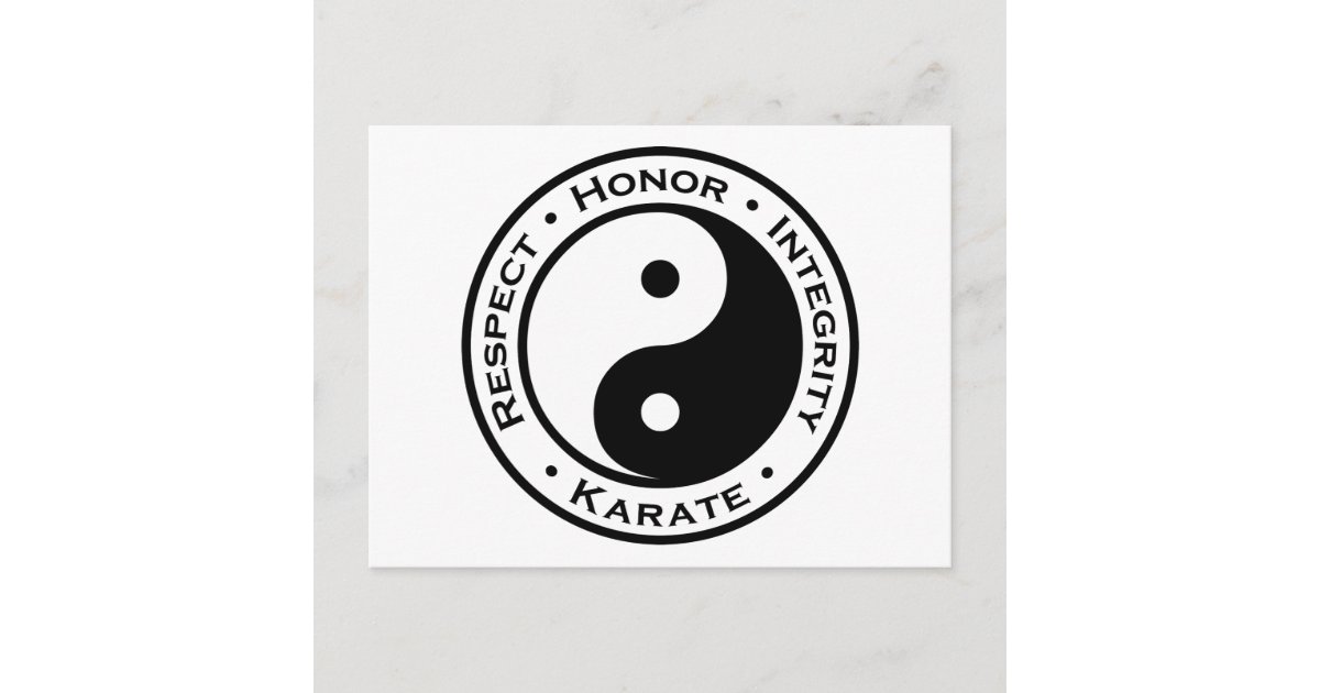 Respect Honor Integrity Karate Postcard | Zazzle