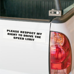 Respect My Right To Drive Speed Limit Bumper Sticker | Zazzle