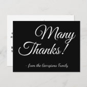 Respectable, Elegant "Many Thanks!" Postcard | Zazzle