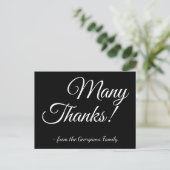 Respectable, Elegant "Many Thanks!" Postcard | Zazzle