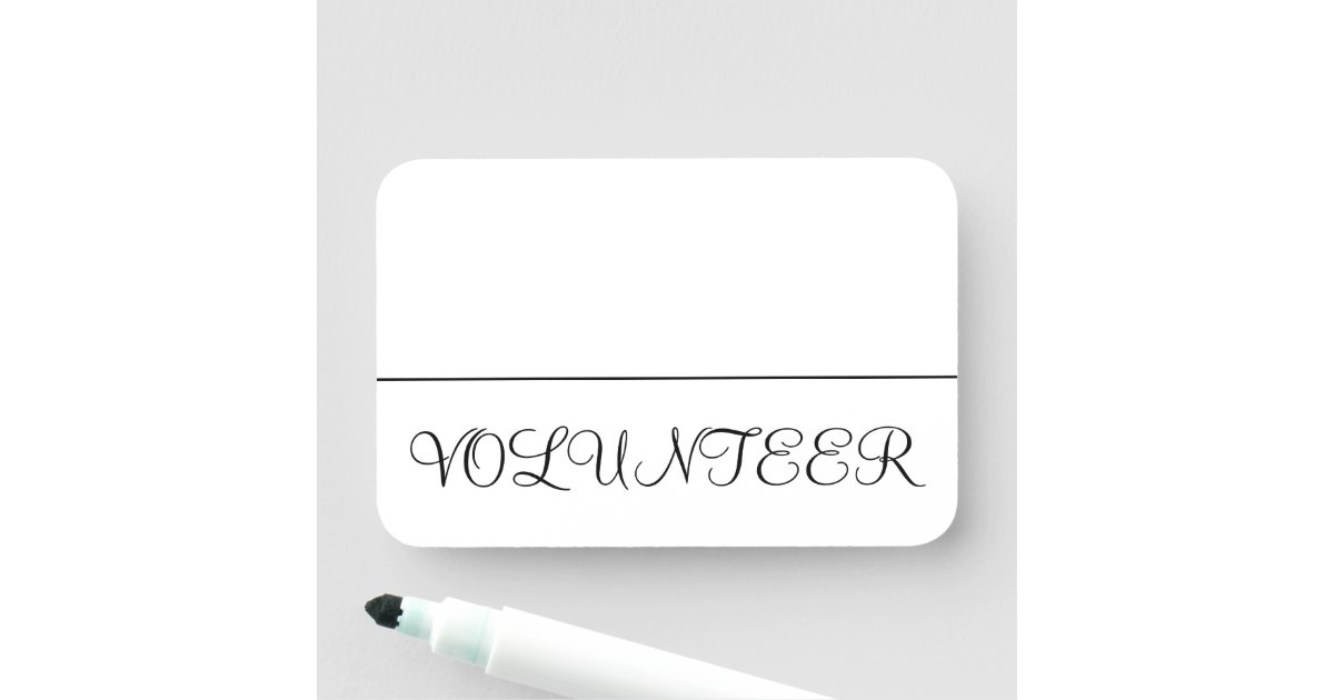 Respectable, Elegant "VOLUNTEER" Name Tag | Zazzle