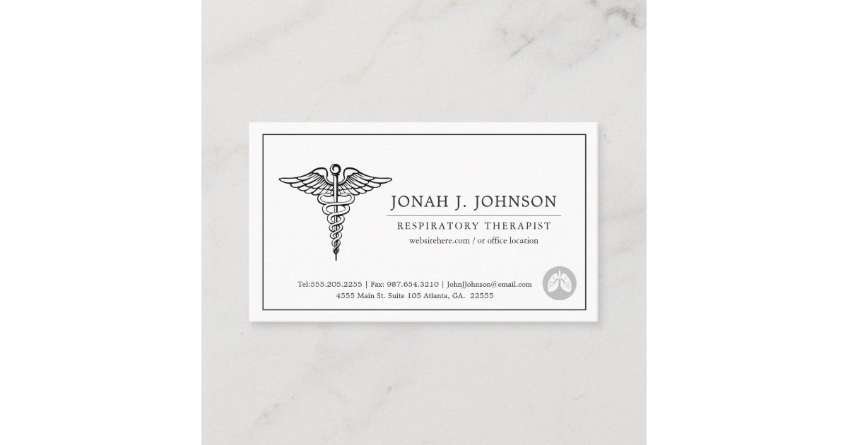 Respiratory Therapist Minimalist Lined Border Business Card | Zazzle