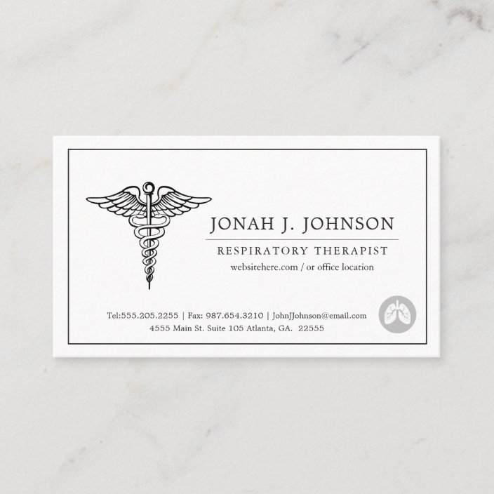 Respiratory Therapist Minimalist Lined Border Business Card | Zazzle.com