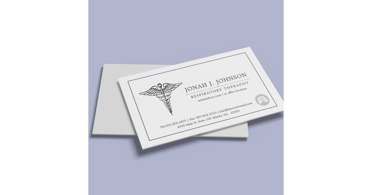 Respiratory Therapist Minimalist Lined Border Business Card | Zazzle