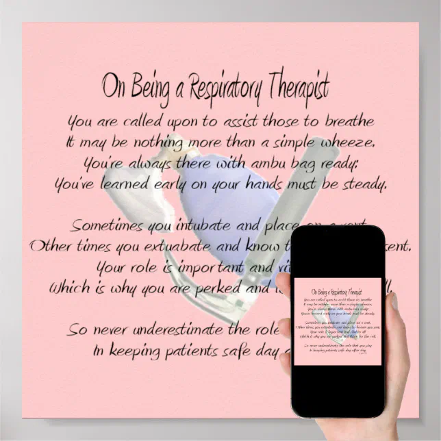 Respiratory Therapist Poem/Poster Poster | Zazzle