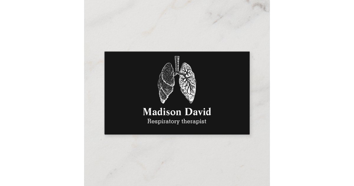 Respiratory therapist pulmonologist Minimal Lungs Business Card | Zazzle