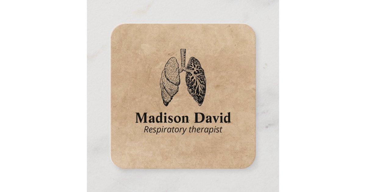 Respiratory therapist pulmonologist Minimal Lungs Square Business Card ...