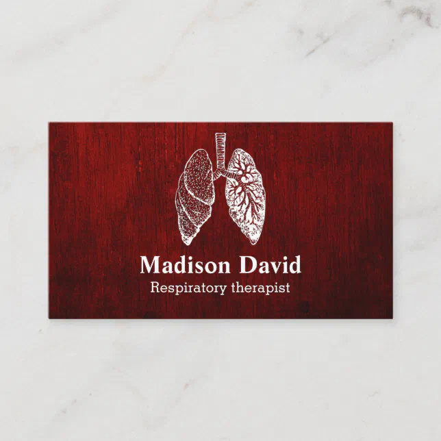 Respiratory therapist pulmonologist Red Business Card | Zazzle