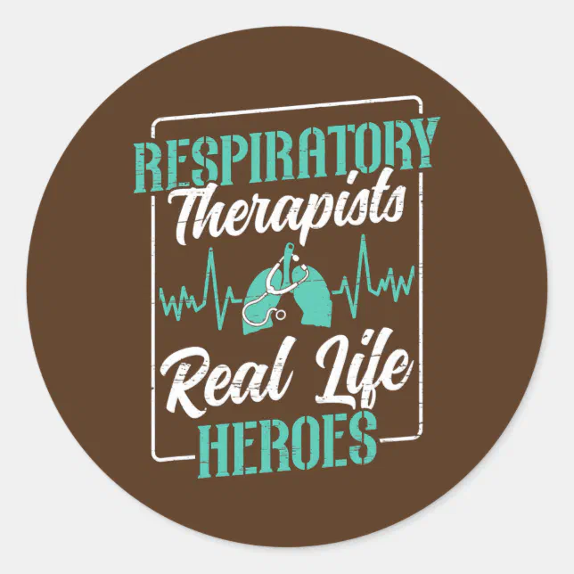 Respiratory Therapist Real Life Superhero Lungs Classic Round Sticker ...