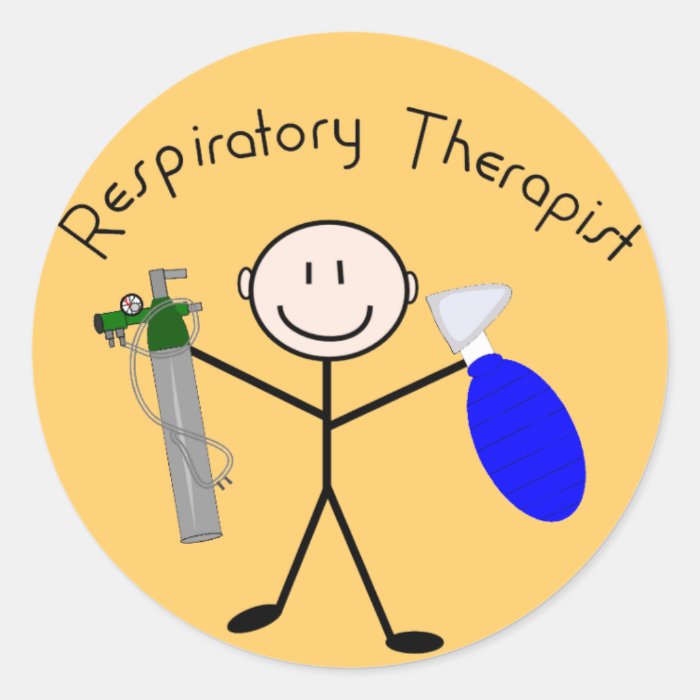 Respiratory Therapist Stick Person Classic Round Sticker | Zazzle