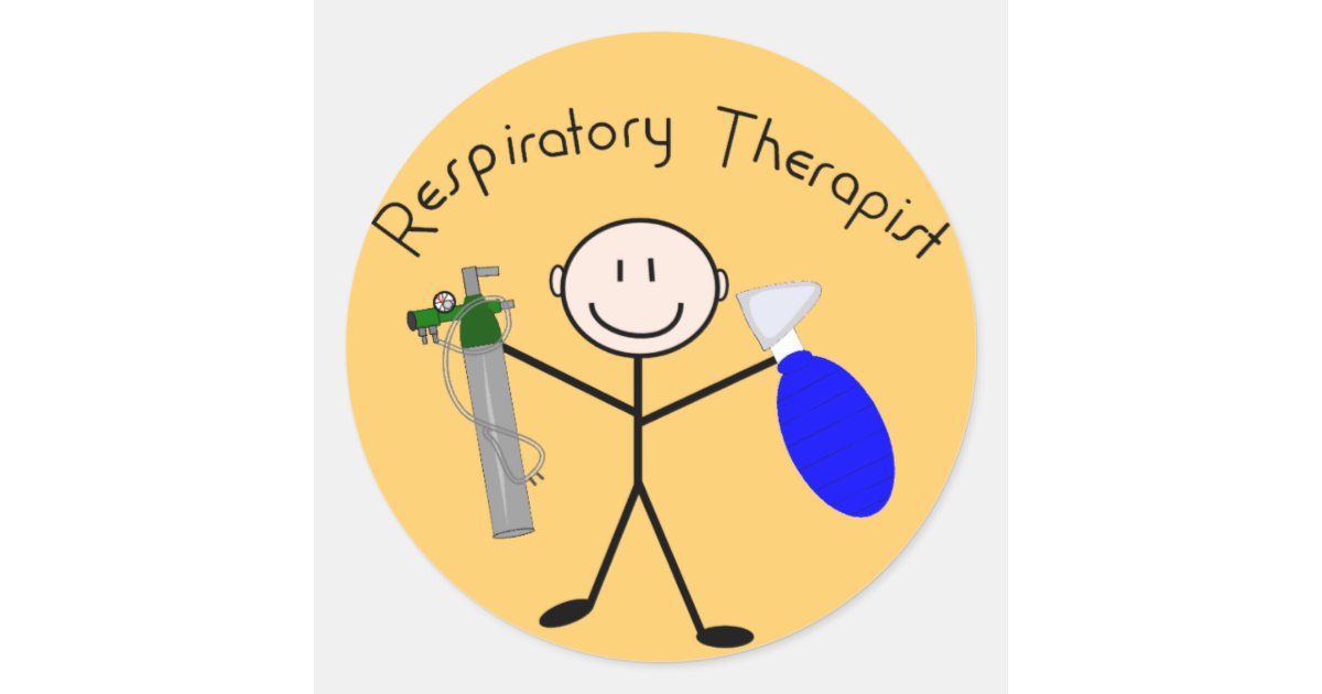 Respiratory Therapist Stick Person Classic Round Sticker | Zazzle