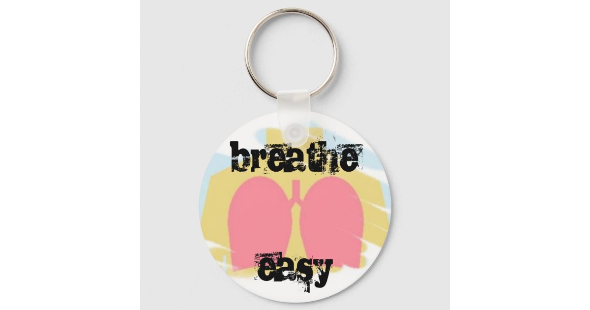 Respiratory Therapy Breathe Easy Lungs Keychain RT | Zazzle