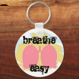 Respiratory Therapy Breathe Easy Lungs Keychain RT | Zazzle