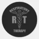 Respiratory Therapy Therapist Rt Caduceus Medical Classic Round Sticker ...