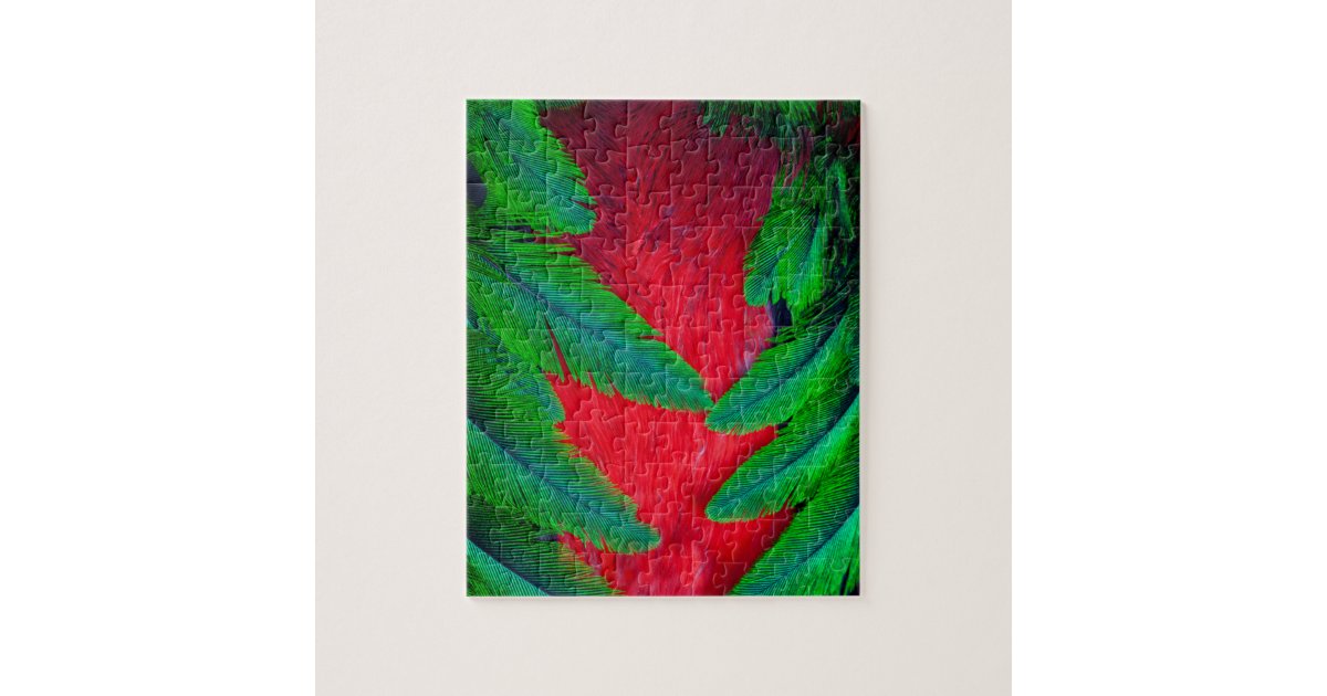 Resplendent Quetzal feather design Jigsaw Puzzle | Zazzle
