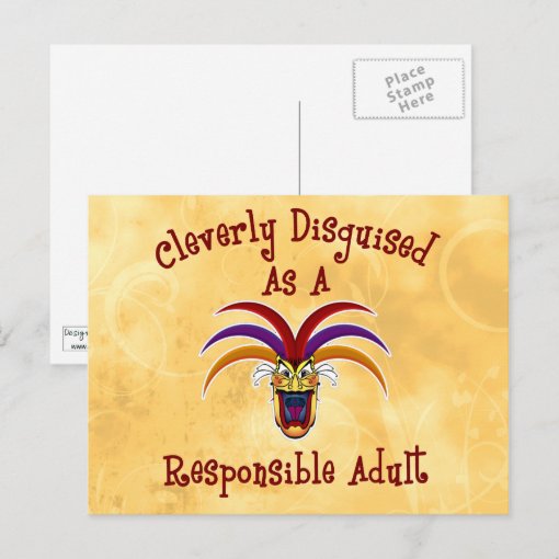 Responsible Adult Postcard | Zazzle