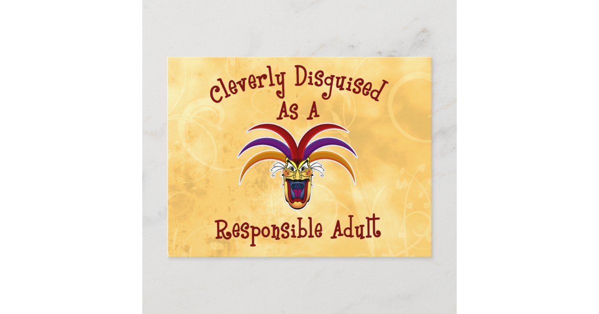 Responsible Adult Postcard | Zazzle