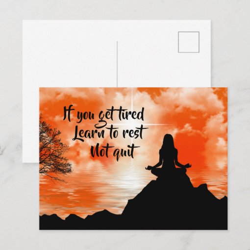 Rest, Don't Quit Inspirational Motivational Quote Postcard | Zazzle