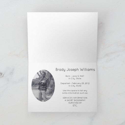 rest in peace funeral card | Zazzle