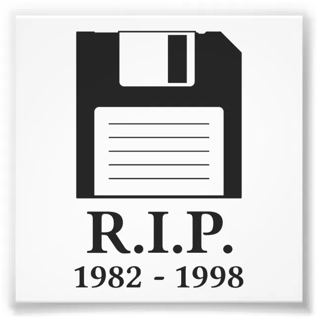 Rest in Peace RIP Floppy Disk Photo Print | Zazzle