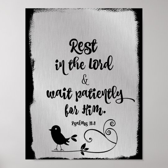 Rest in the Lord Bible Verse Poster | Zazzle.com