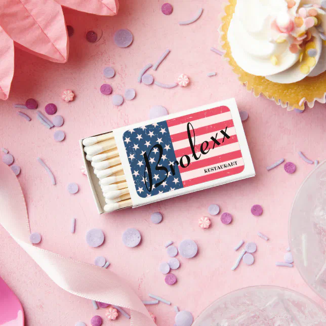 RESTAURANT AMERICAN FLAG CUSTOM MATCHBOXES | Zazzle