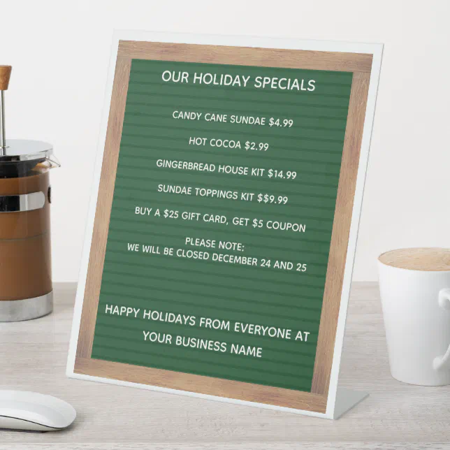 Restaurant Cafe Coffee Shop Store Price List Pedestal Sign | Zazzle