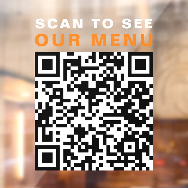 Restaurant Cafe Menu QR Code Window Cling | Zazzle