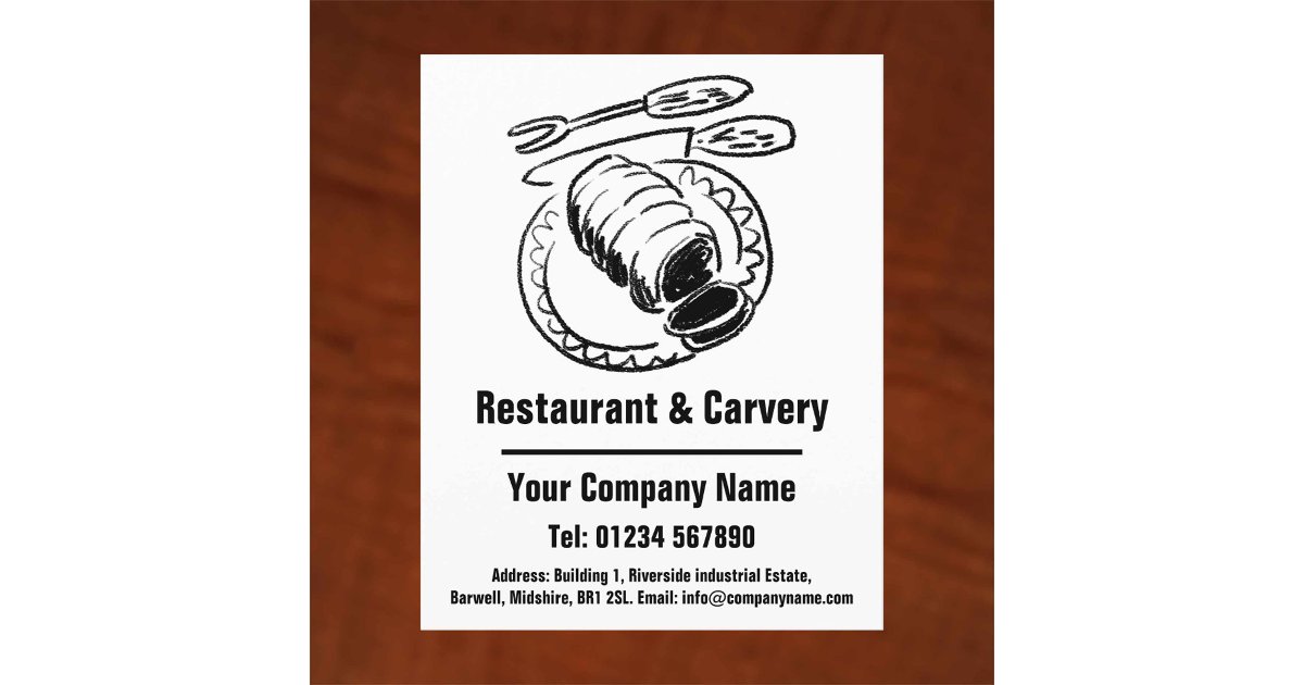 Restaurant & Carvery Cartoon Design Flyer | Zazzle