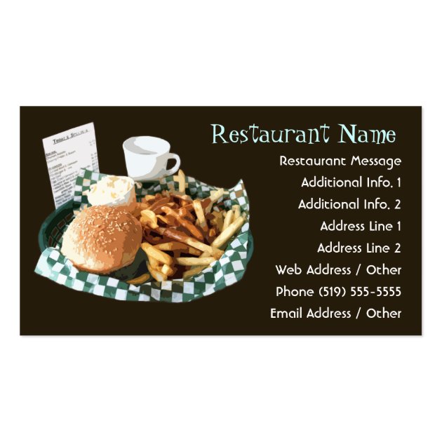 Restaurant / Diner / Cafe Business Cards