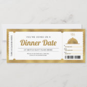 Restaurant Dinner Date Reservation Gold Voucher Invitation | Zazzle