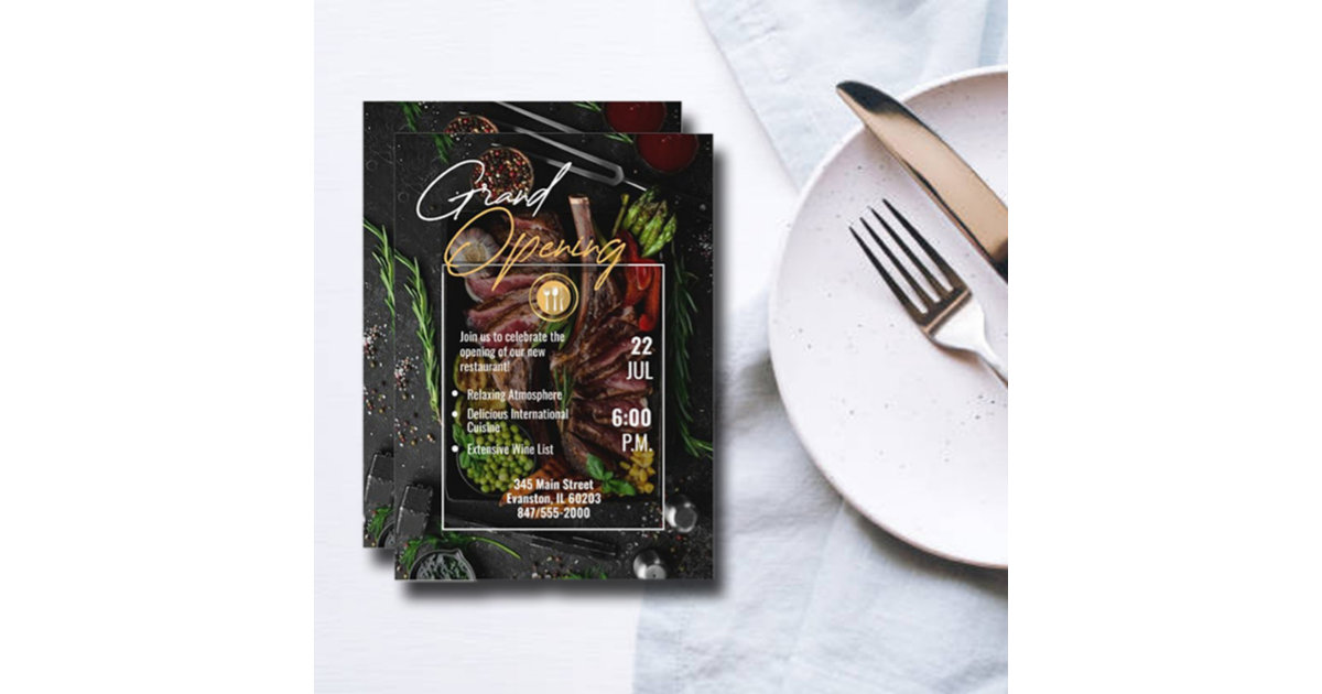 restaurant grand opening invitation | Zazzle