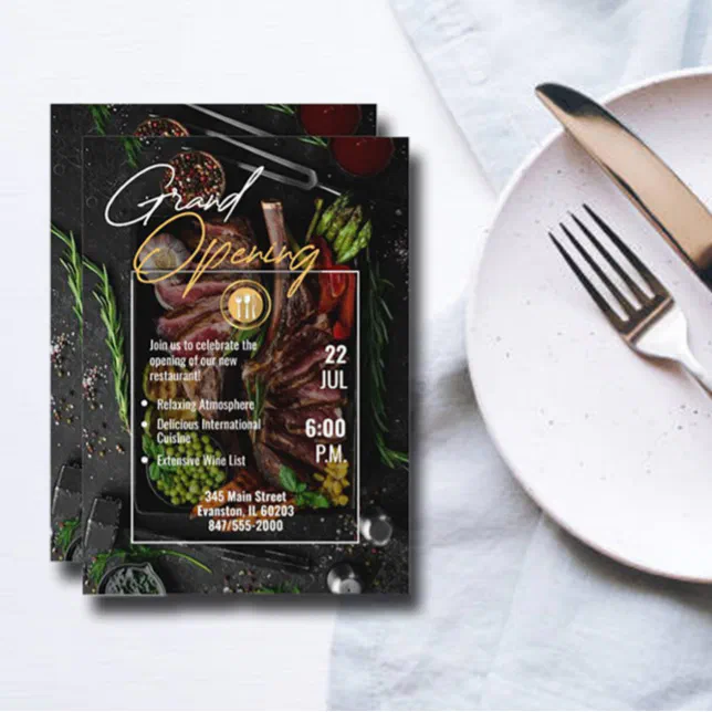 restaurant grand opening invitation | Zazzle