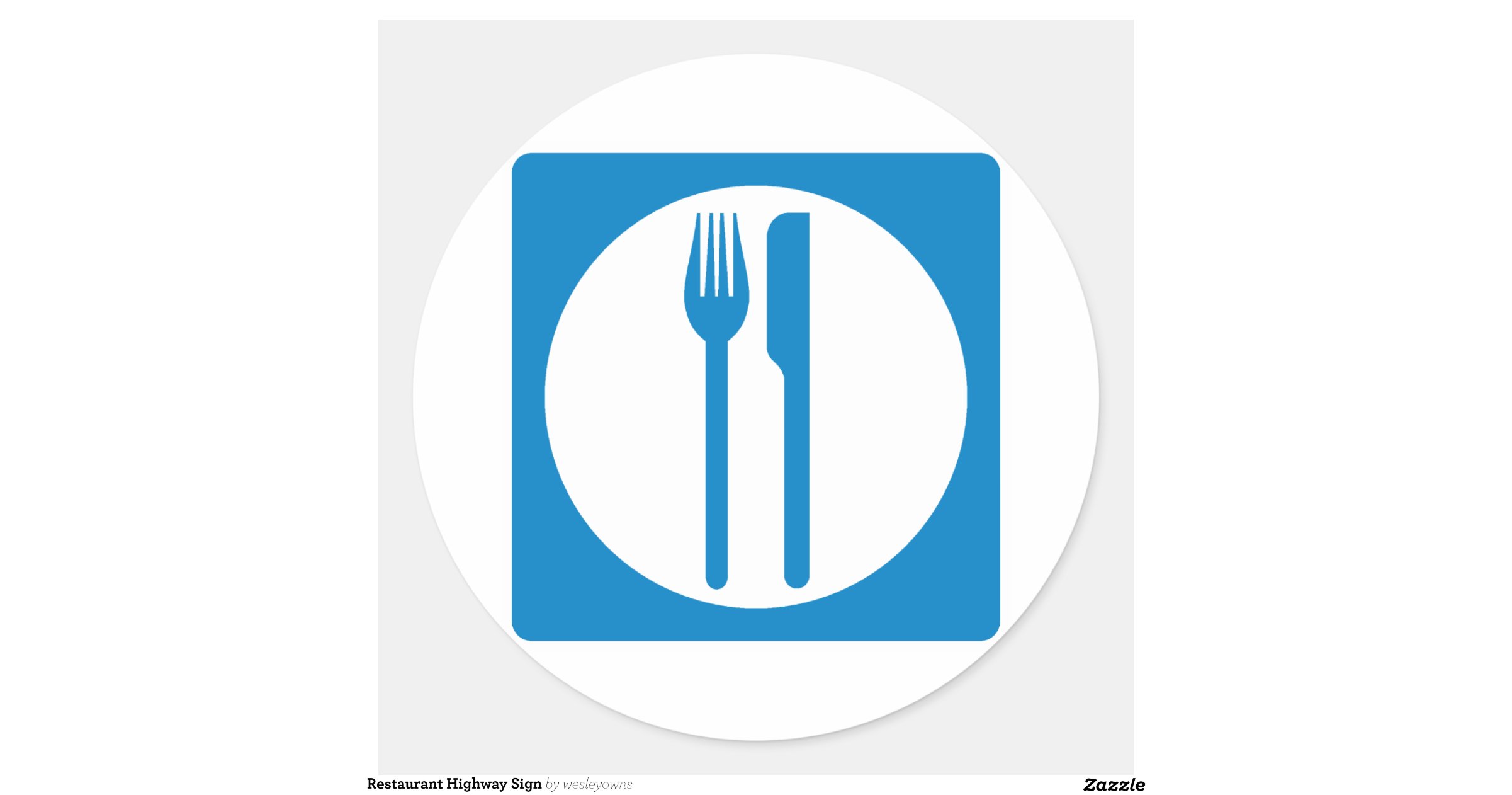 restaurant_highway_sign_classic_round_sticker ...