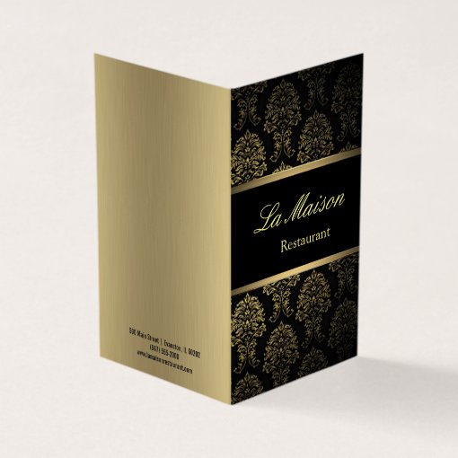 restaurant menu folded business card | Zazzle