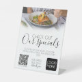 Restaurant menu our specials sign Pedestal Sign | Zazzle