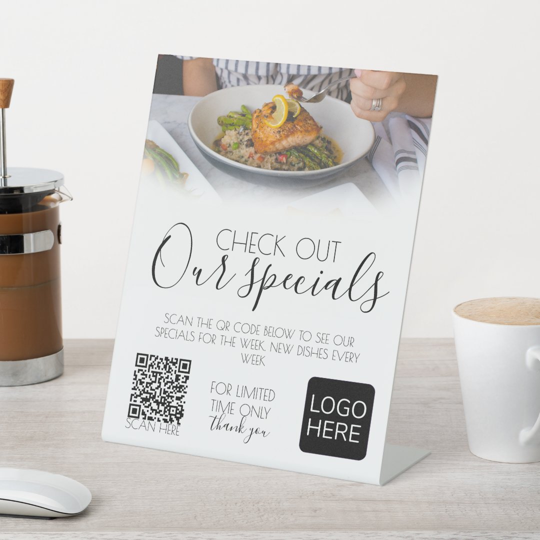 Restaurant menu our specials sign Pedestal Sign | Zazzle