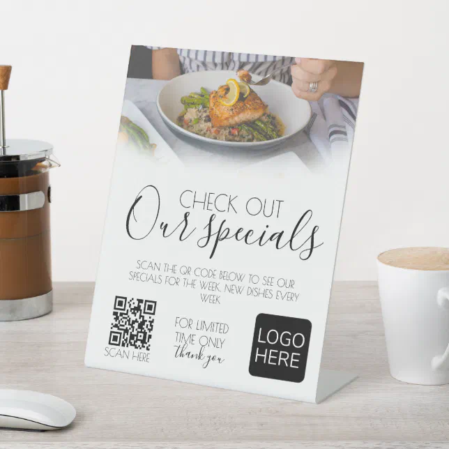 Restaurant menu our specials sign Pedestal Sign | Zazzle