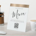 Restaurant menu QR code table Pedestal Sign | Zazzle