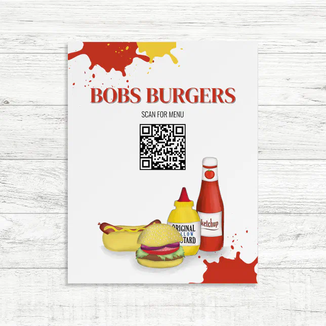 Restaurant Menu QR Code Template Foam Board | Zazzle