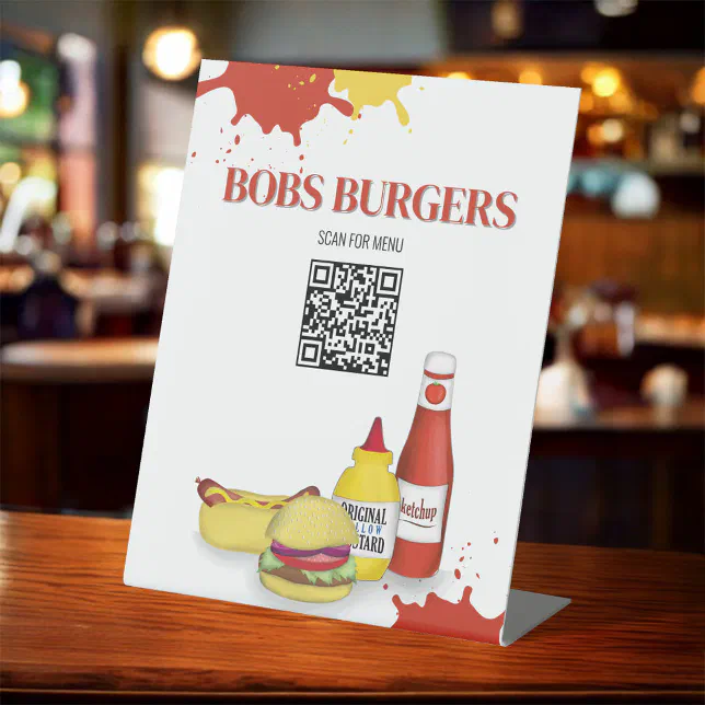 Restaurant Menu QR Code Template Pedestal Sign | Zazzle