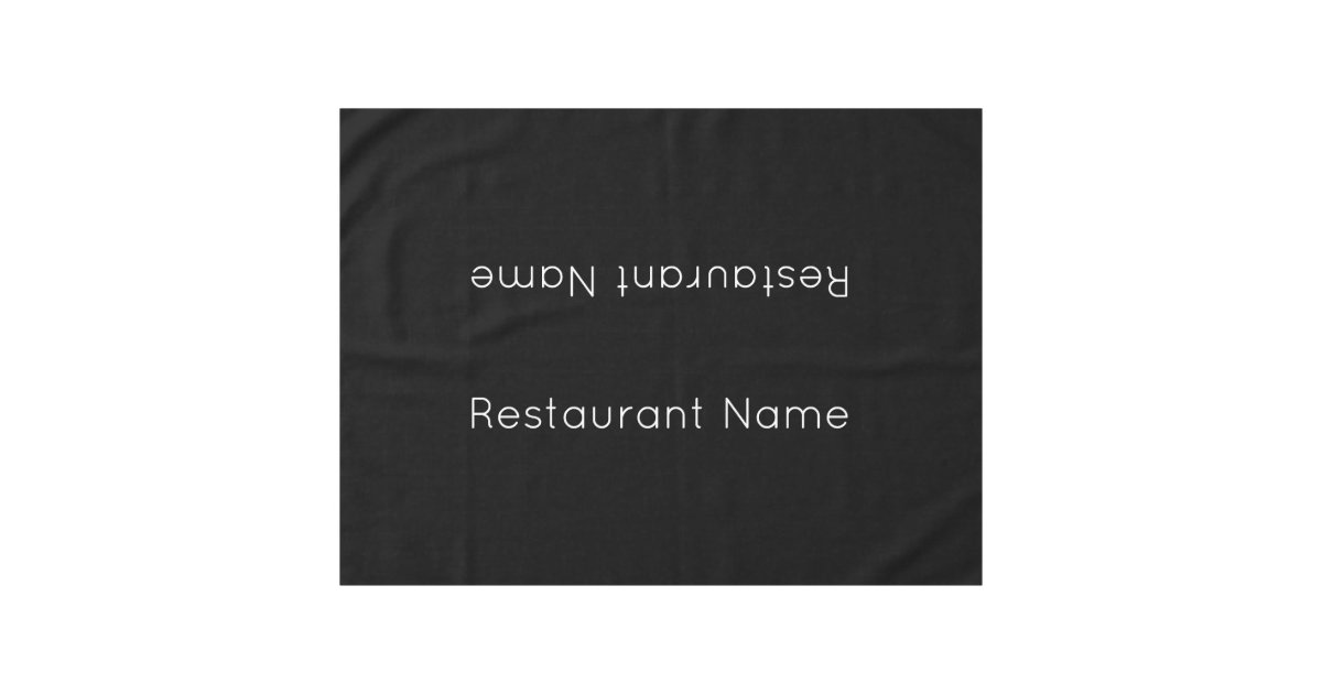 Restaurant Name Black and White Text Template Tablecloth | Zazzle