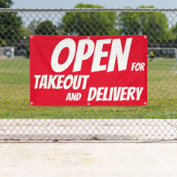 Restaurant OPEN for Takeout Delivery Sign Banner | Zazzle